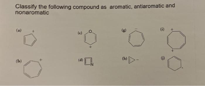 Solved Classify the following compound as aromatic, | Chegg.com
