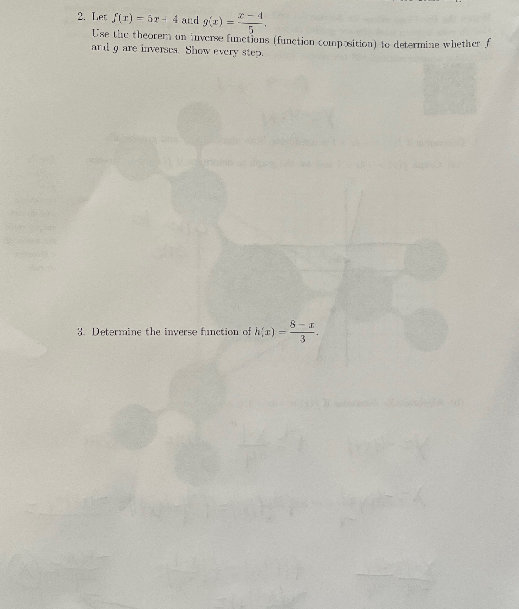Solved Let f(x)=5x+4 ﻿and g(x)=x-45.Use the theorem on | Chegg.com