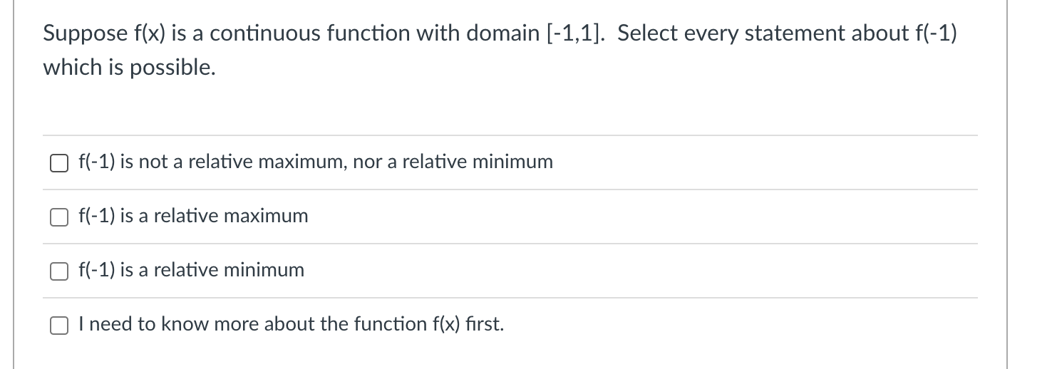 Solved Suppose f(x) ﻿is a continuous function with domain | Chegg.com