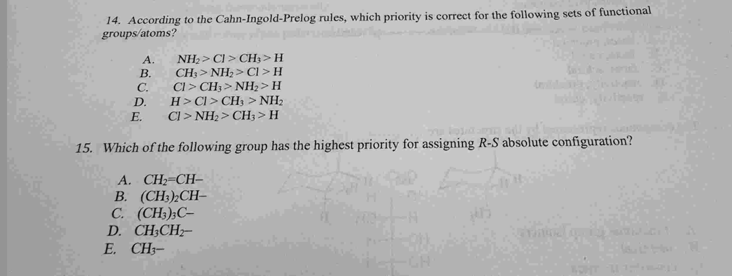 Solved Which of the following group has the highest priority | Chegg.com