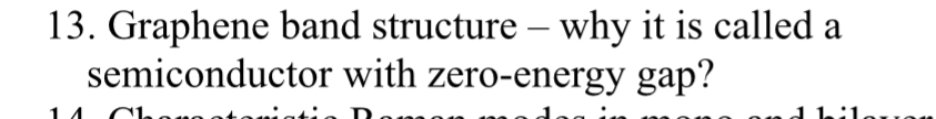 Solved Graphene band structure - ﻿why it is called a | Chegg.com