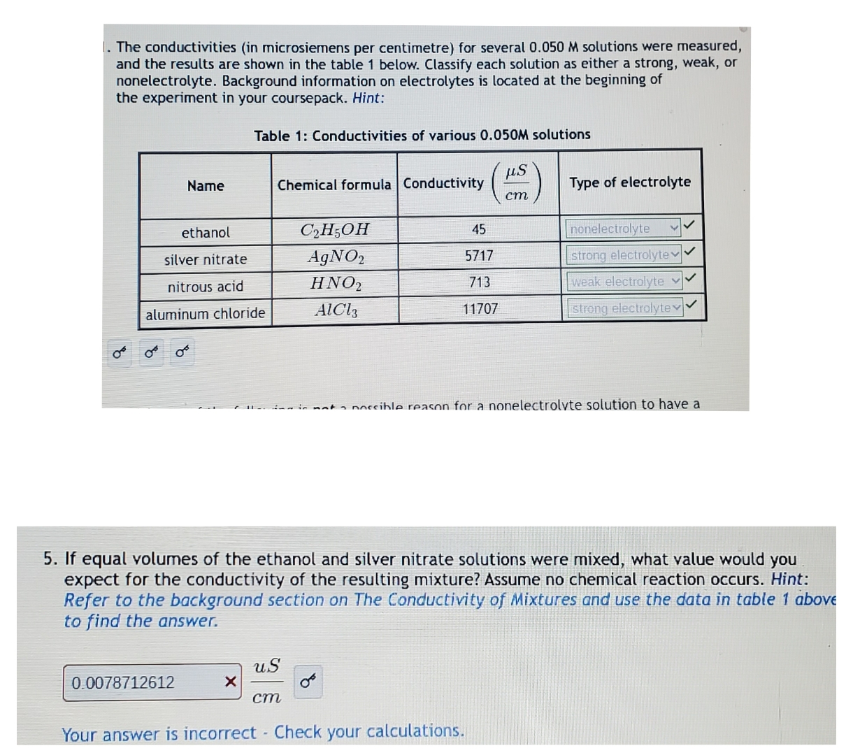 Solved The conductivities (in microsiemens per centimetre) | Chegg.com