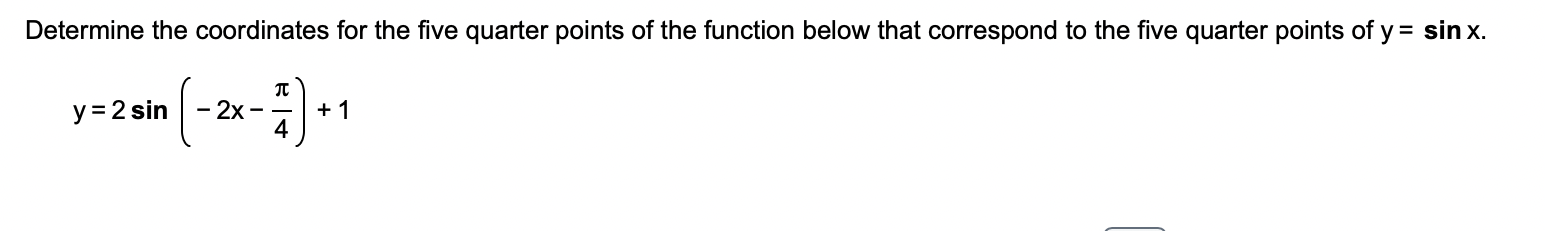 Solved Determine the coordinates for the five quarter points | Chegg.com