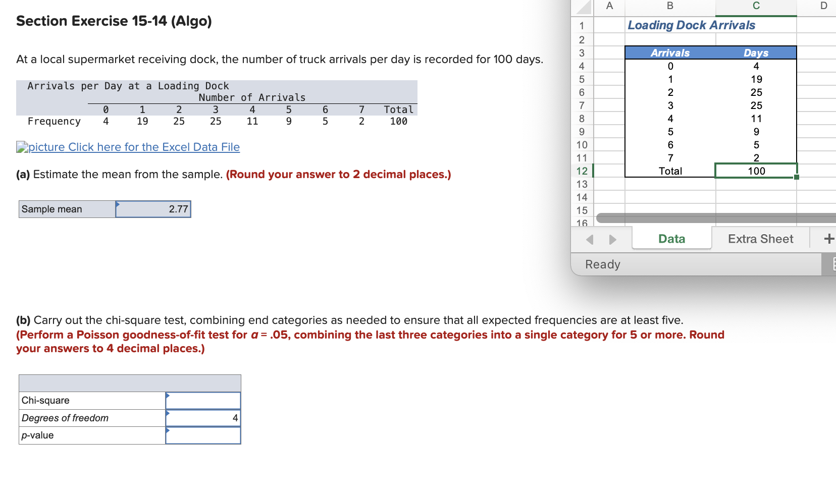 Solved Section Exercise 15-14 (Algo)At a local supermarket | Chegg.com
