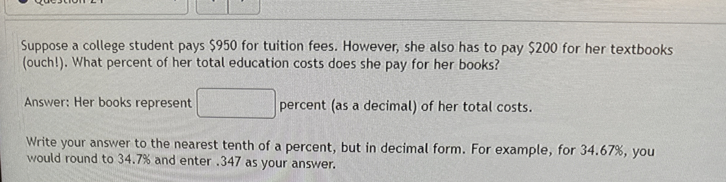 Solved Suppose a college student pays $950 ﻿for tuition | Chegg.com