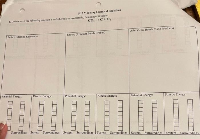 Solved 5.13 Modeling Chemical Reactions 1. Determine if the | Chegg.com