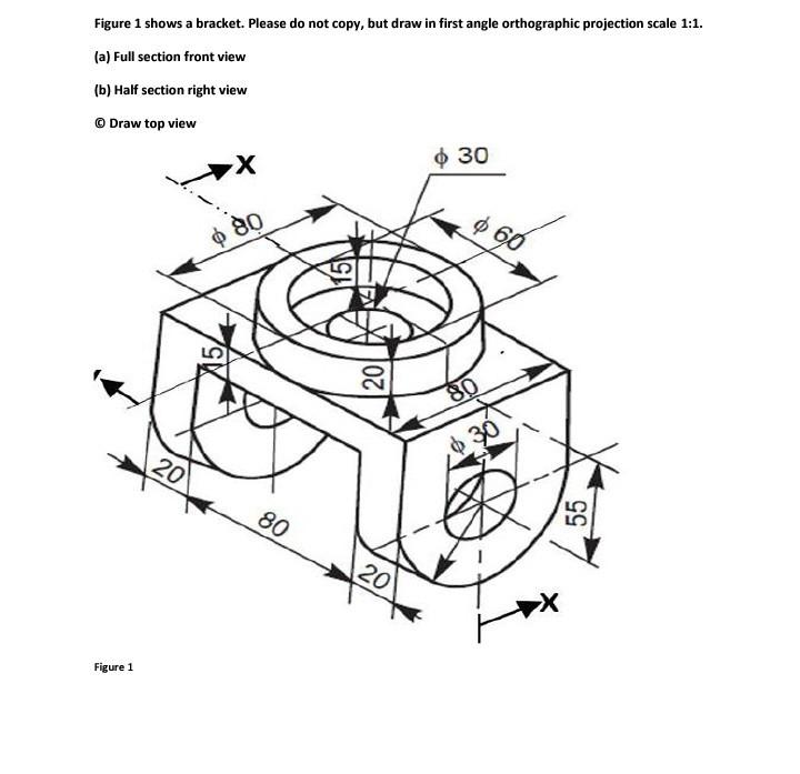 Solved Figure 1 shows a bracket. Please do not copy, but | Chegg.com