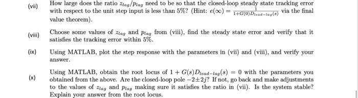 Solved Lead-Lag Controller Design via Root Locus Consider | Chegg.com