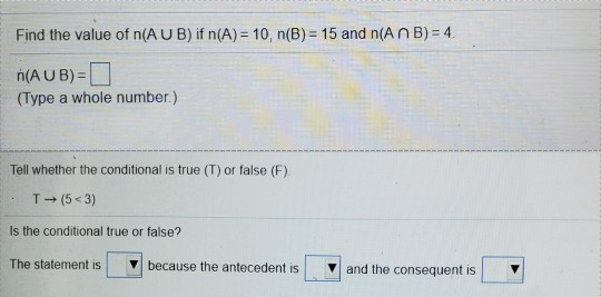 Solved Find the value of n(AUB) if n(A) = 10, n(B) = 15 and | Chegg.com