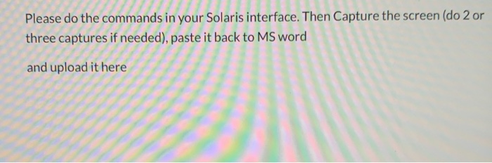 Solved Please do the commands in your Solaris interface. | Chegg.com