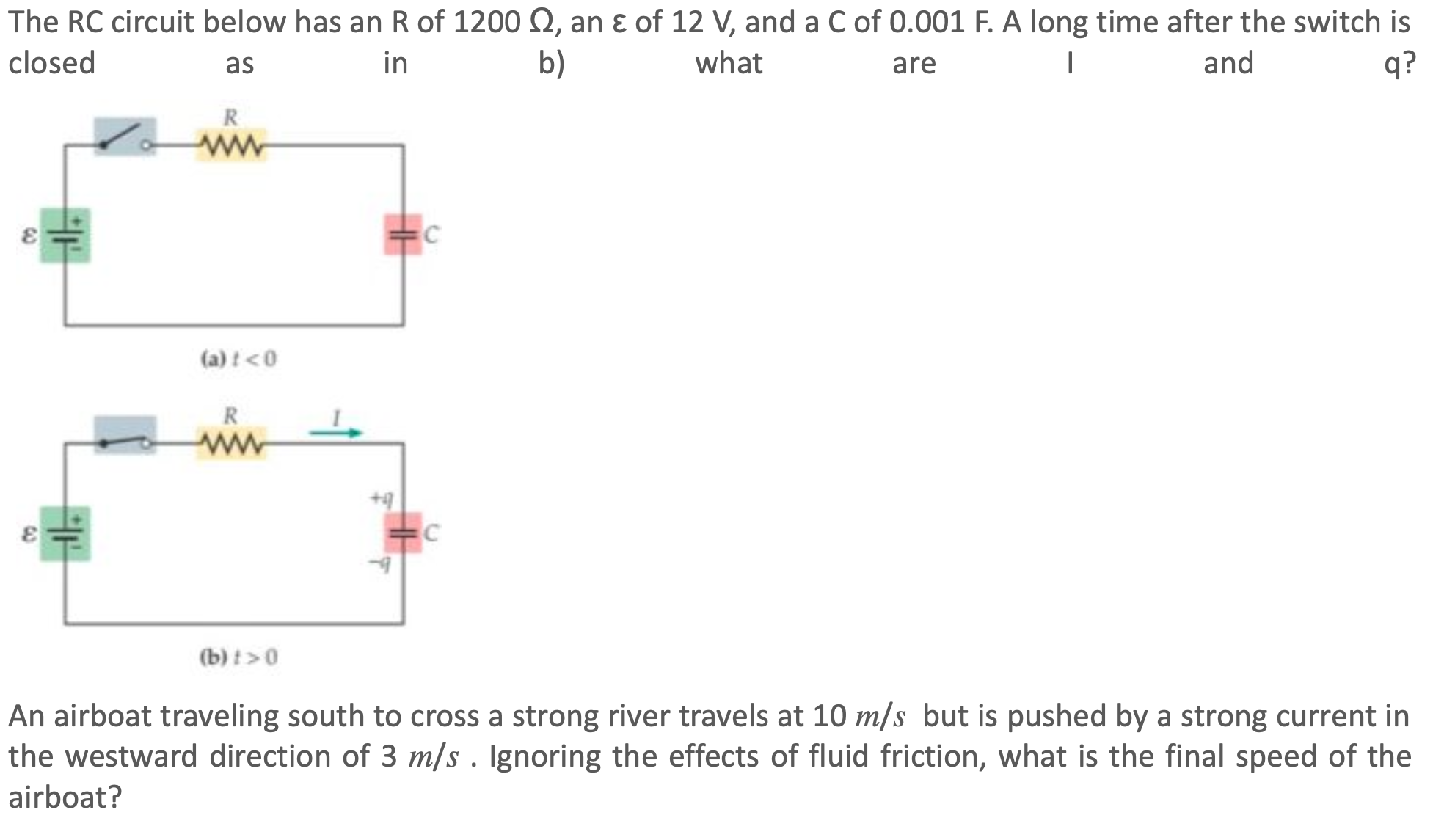 Solved 1. ﻿The RC circuit below has an R of 1200Ω, ﻿an ε ﻿of | Chegg.com