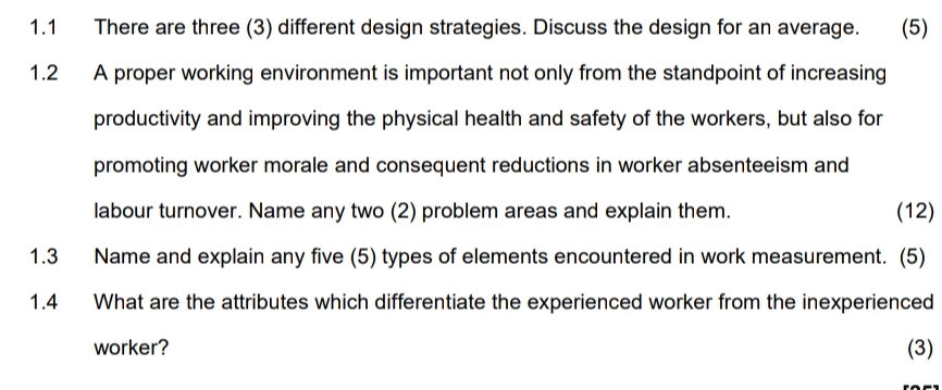 Solved 1.1 ﻿There are three (3) ﻿different design | Chegg.com