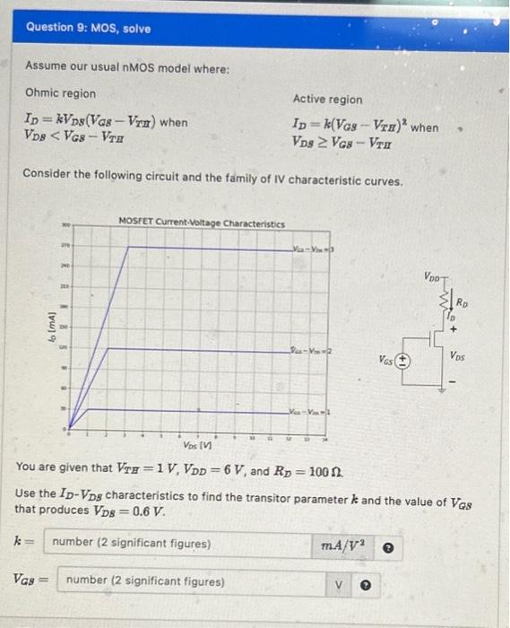 Solved Assume our usual nMOS model where: Ohmic region | Chegg.com