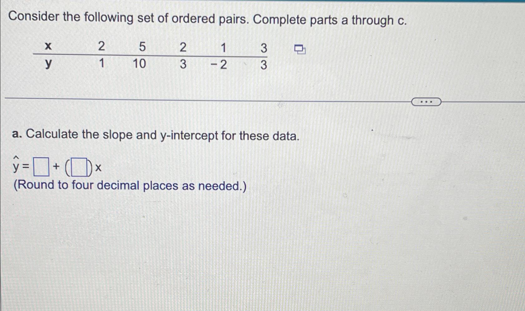 Solved Consider the following set of ordered pairs. Complete | Chegg.com