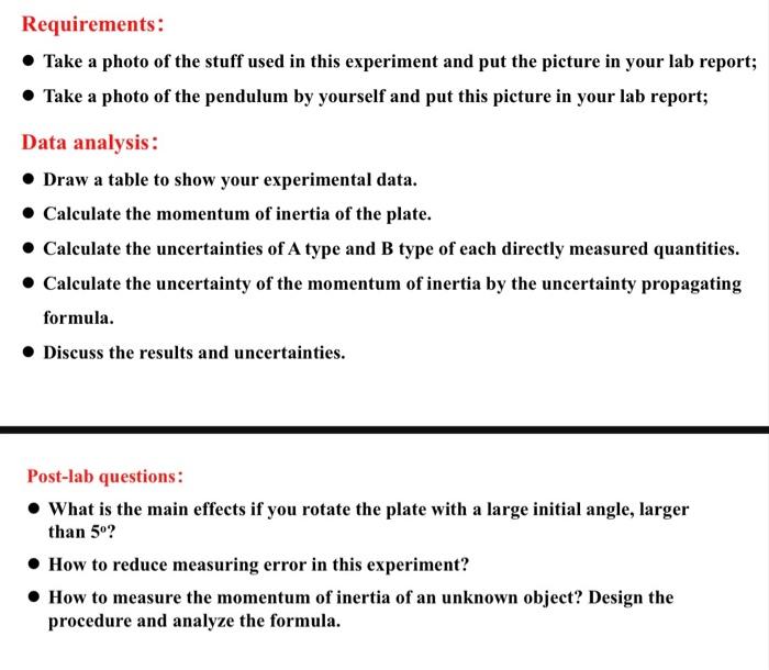 Solved Lab 4: Measurement of the momentum of inertia of a | Chegg.com