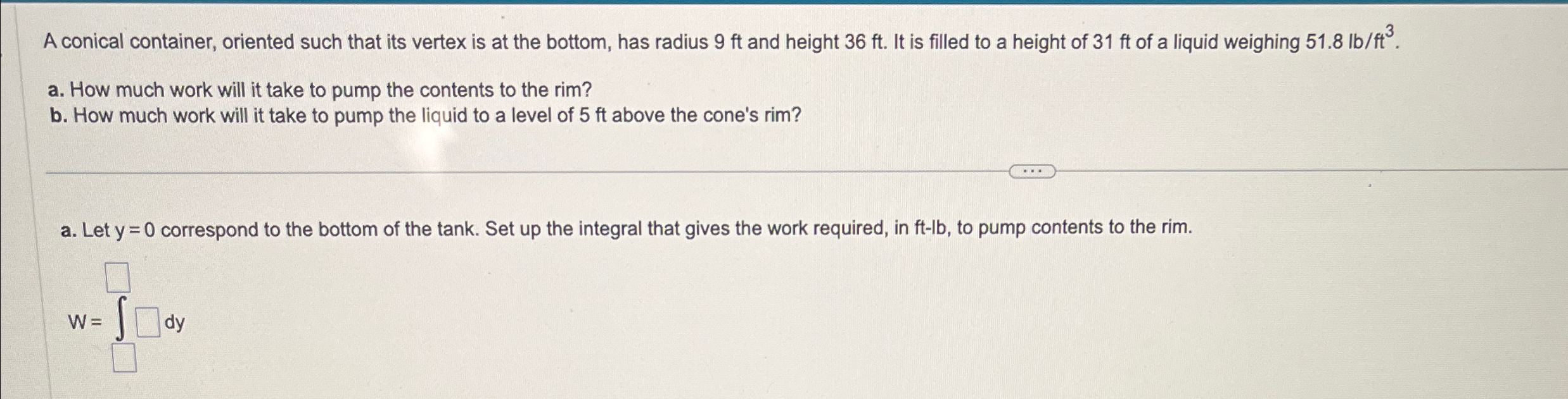Solved A conical container, oriented such that its vertex is | Chegg.com