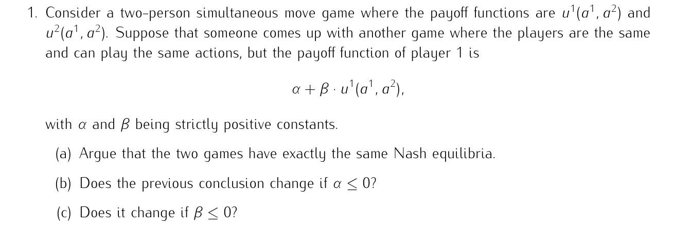 Solved Consider a two-person simultaneous move game where | Chegg.com