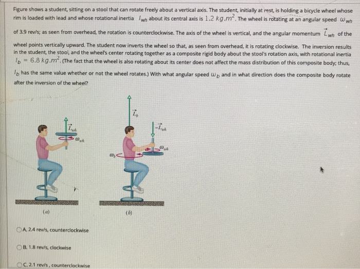 Solved Figure shows a student, sitting on a stool that can | Chegg.com