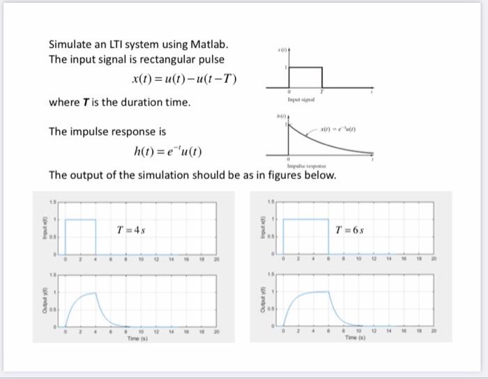 Solved Input Simulate An Lti System Using Matlab The Input