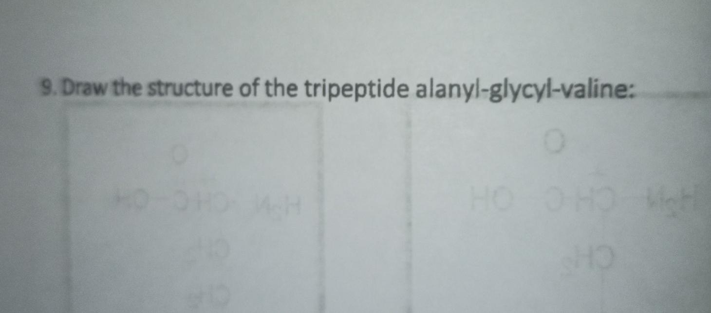 Solved 9. Draw the structure of the tripeptide | Chegg.com