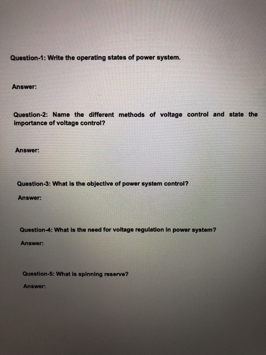 Solved Question-1: Write the operating states of power | Chegg.com