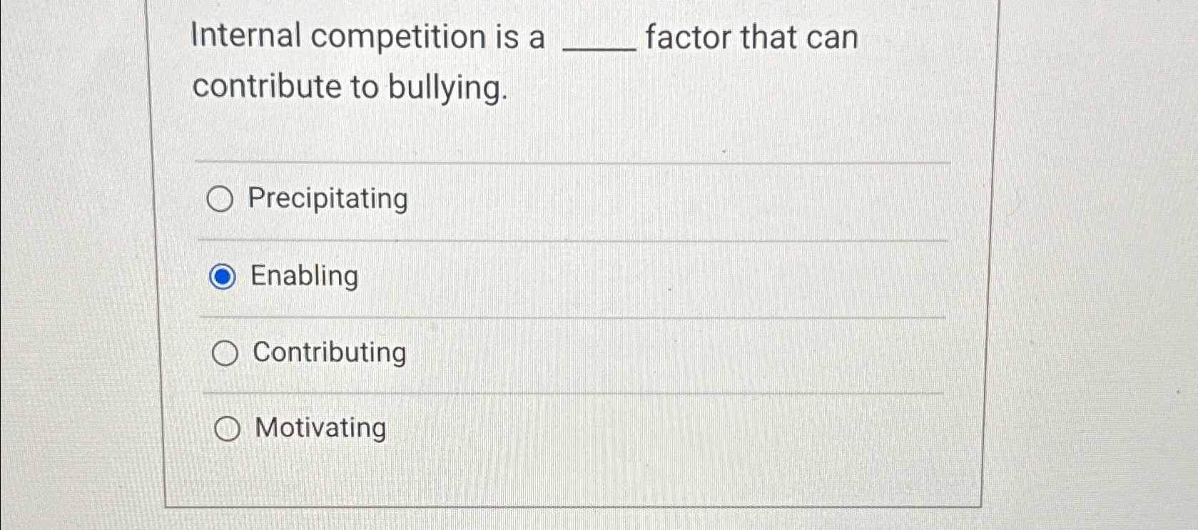 Solved Internal competition is a factor that can contribute | Chegg.com