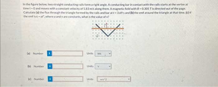 Solved In the figure below, two straight conducting rails | Chegg.com