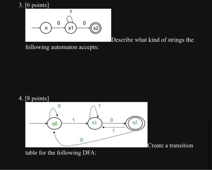Solved 3. [6 points] Describe what kind of strings the | Chegg.com