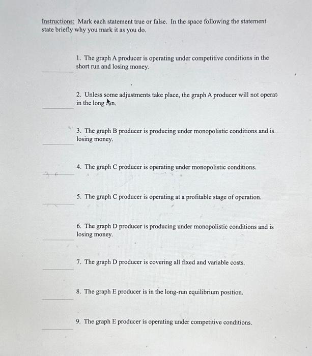 Solved Instructions: Mark each statement true or false. In | Chegg.com
