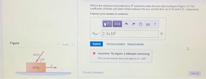 Solved What is the minimum horizontal force needed to make | Chegg.com