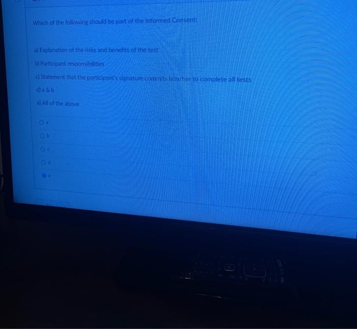 Solved Which of the following should be part of the intarmed | Chegg.com