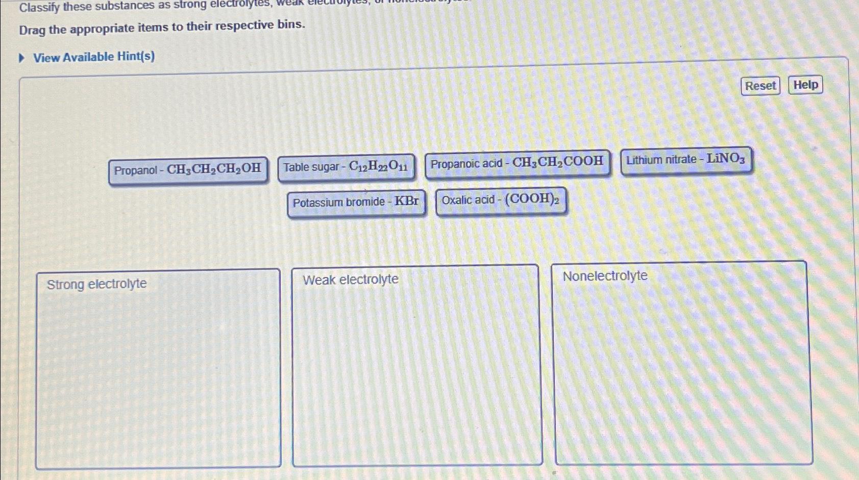 Solved Classify these substances as strongDrag the | Chegg.com