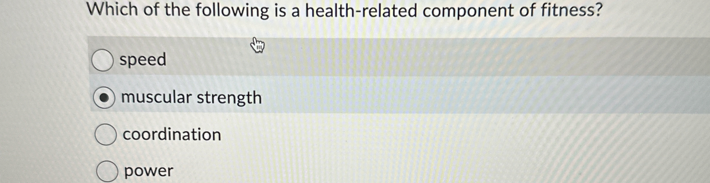 Solved Which of the following is a health-related component | Chegg.com