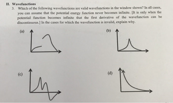 Solved II. Wavefunctions 3. Which of the following | Chegg.com