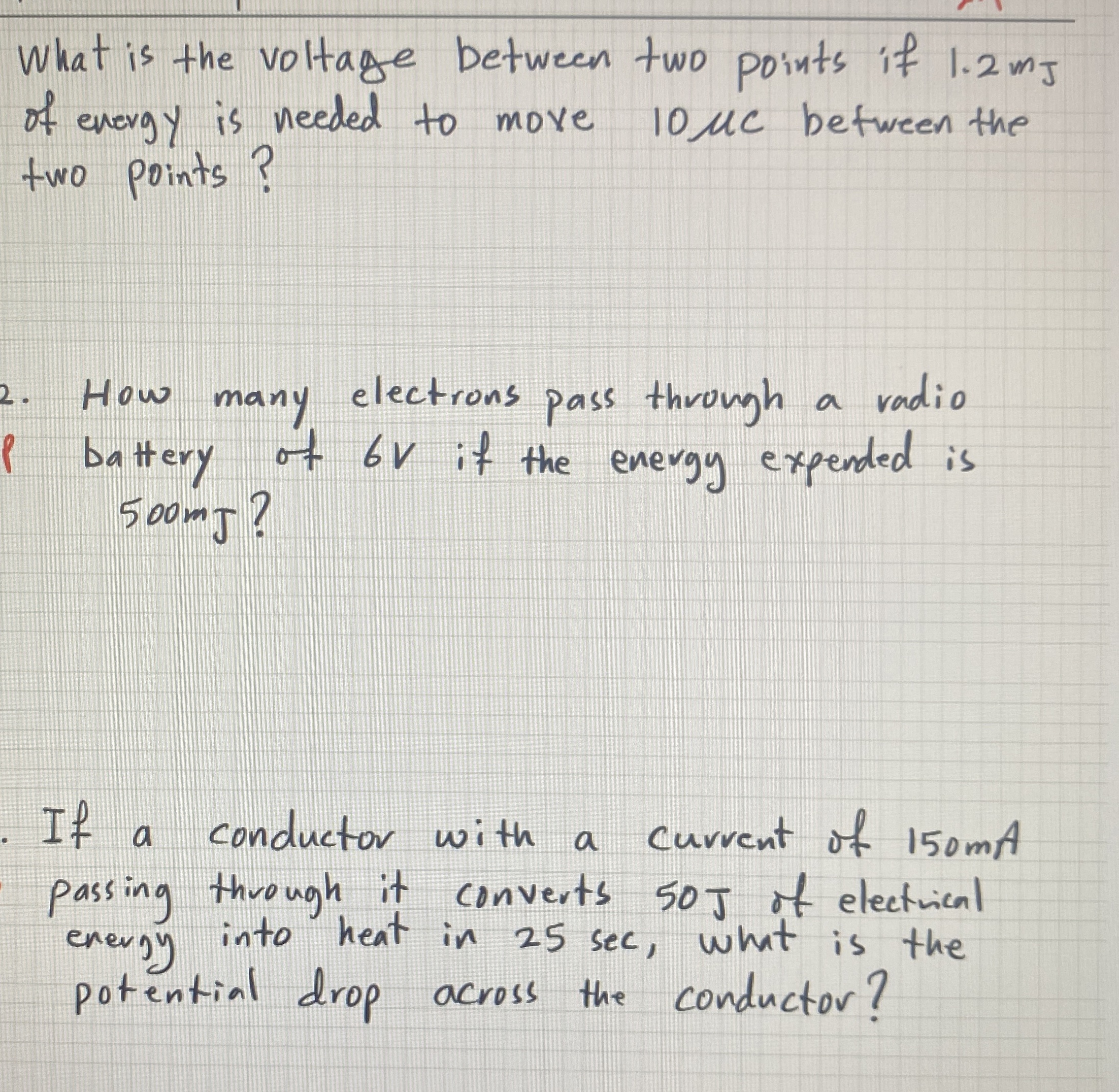Solve for all 31.What is the voltage between two | Chegg.com