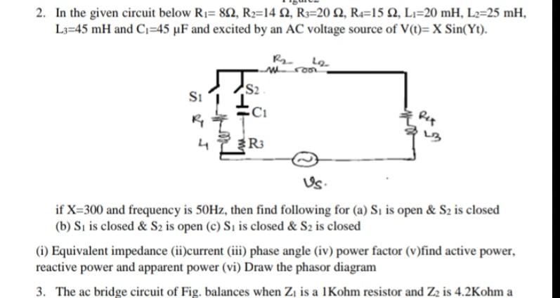 Solved 2. In the given circuit below | Chegg.com