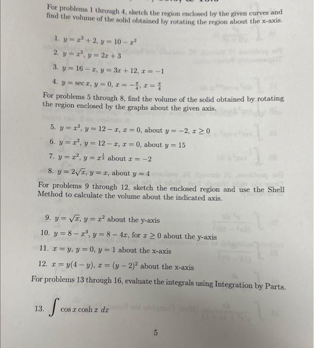 Solved For problems 1 through 4 , sketch the region enclosed | Chegg.com