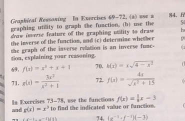 Solved Graphing reasoningIn exercise 69-72 (a) use a | Chegg.com