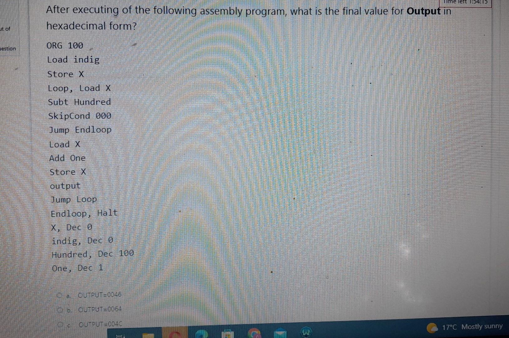 Solved After executing of the following assembly program, | Chegg.com