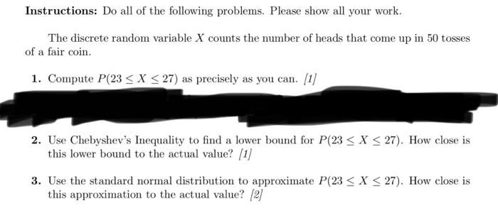 Solved Instructions: Do all of the following problems. | Chegg.com