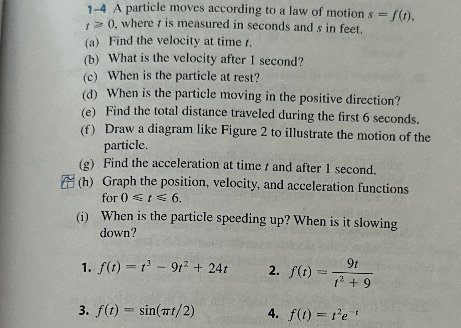 Solved 1-4 ﻿A particle moves according to a law of motion | Chegg.com