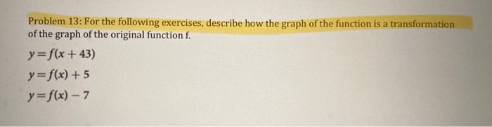 Solved Problem 13: For the following exercises, describe how | Chegg.com