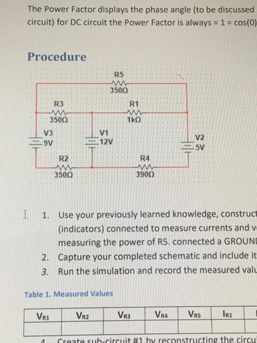 Solved The Power Factor displays the phase angle (to be | Chegg.com