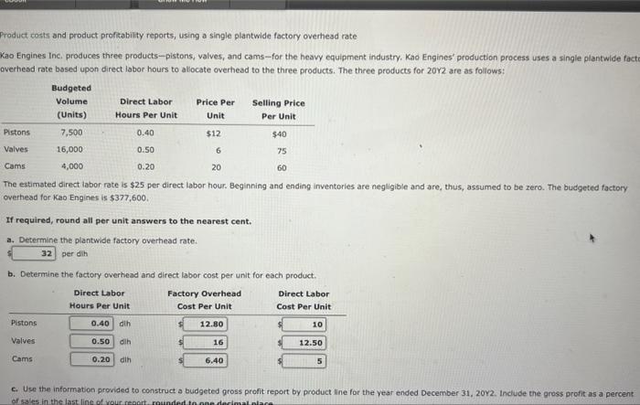 Solved Product costs and product profitability reports, | Chegg.com