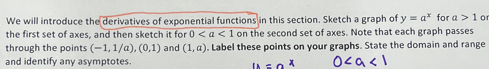 Solved We will introduce the derivatives of exponential | Chegg.com