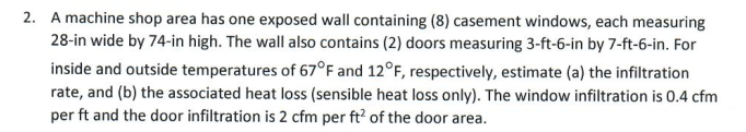 Solved A machine shop area has one exposed wall containing | Chegg.com