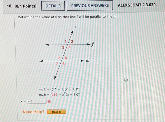 Solved 16. [0/1 Points) DETAILS PREVIOUS ANSWERS ALEXGEOM7 | Chegg.com Solved 16. [0/1 Points) DETAILS PREVIOUS ANSWERS ALEXGEOM7 | Chegg.com