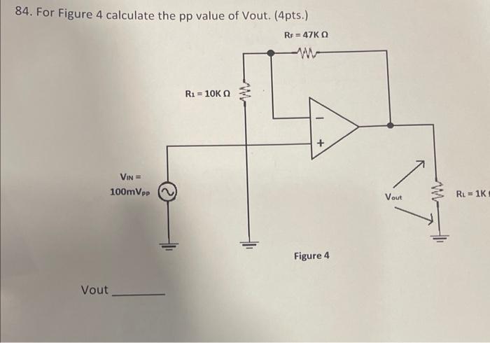 Solved 84. For Figure 4 calculate the pp value of Vout. ( 4 | Chegg.com