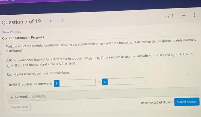 Solved Current Attempt in Progress Find the indicated | Chegg.com