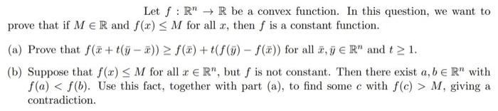 Solved Let f:Rn→R be a convex function. In this question, we | Chegg.com